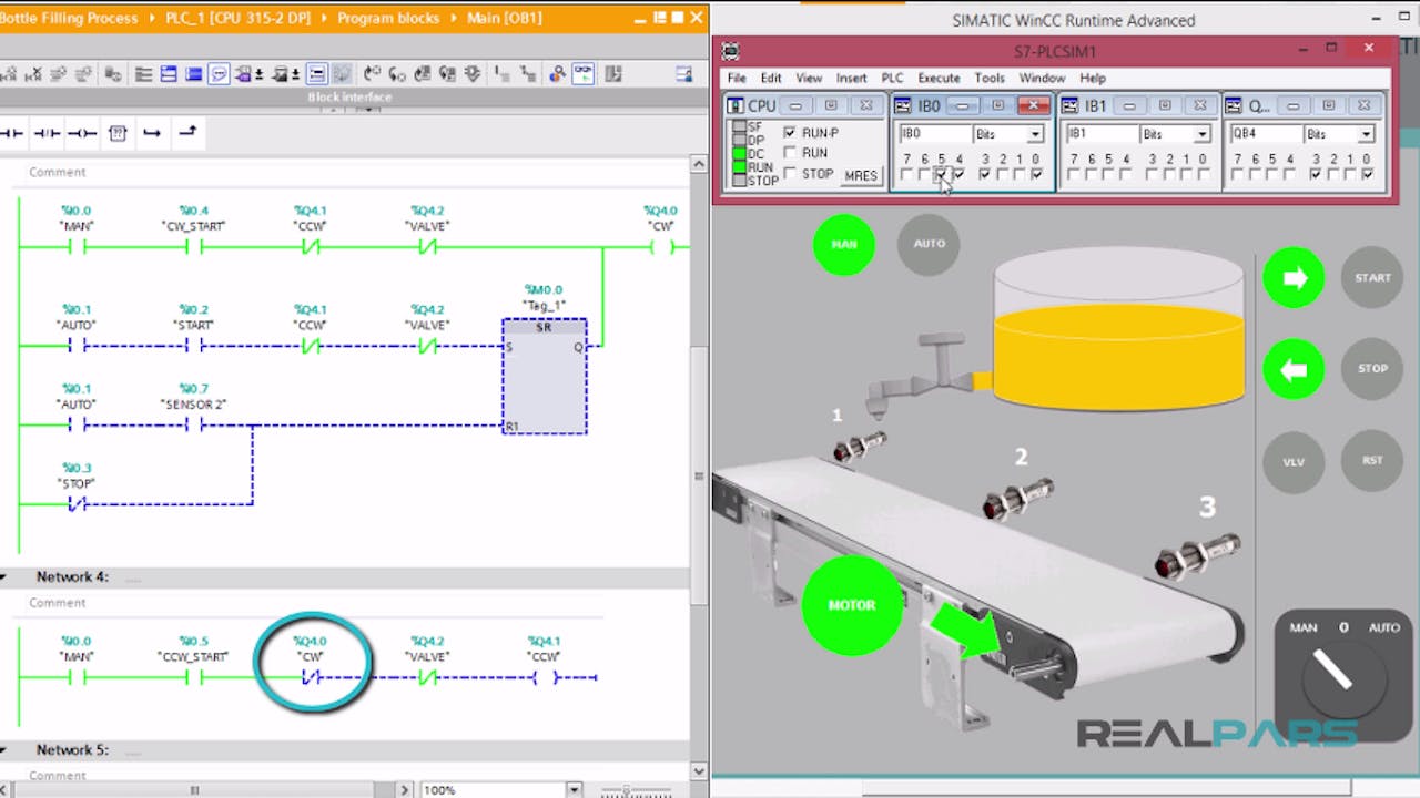 10 Bottle Filling Process Plc Program Part 5 How To Use Counters In Plc Programming Realpars